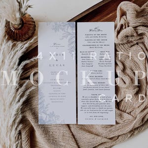 Neutral Wedding Ceremony Program Mockup, Program Mock Up, 4x11 Double ...