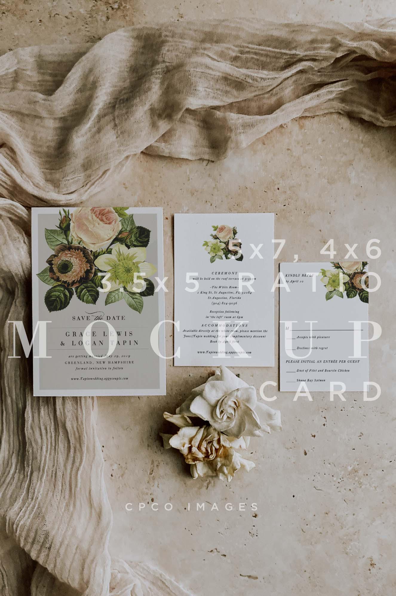 Neutral Wedding Invitation Mockup, Minimal Mockup, Digital Download ...