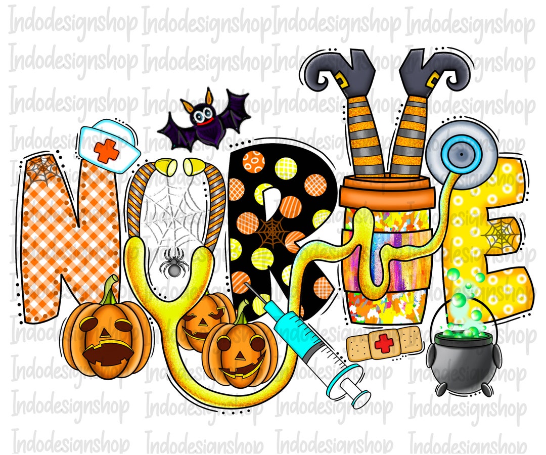 Halloween Nurse Png, Halloween Nurse Sublimation Design and Digital ...