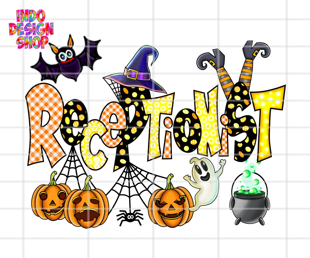 Halloween Receptionist Png, Spooky Receptionist Png, Halloween Receptionist Png Sublimation ...