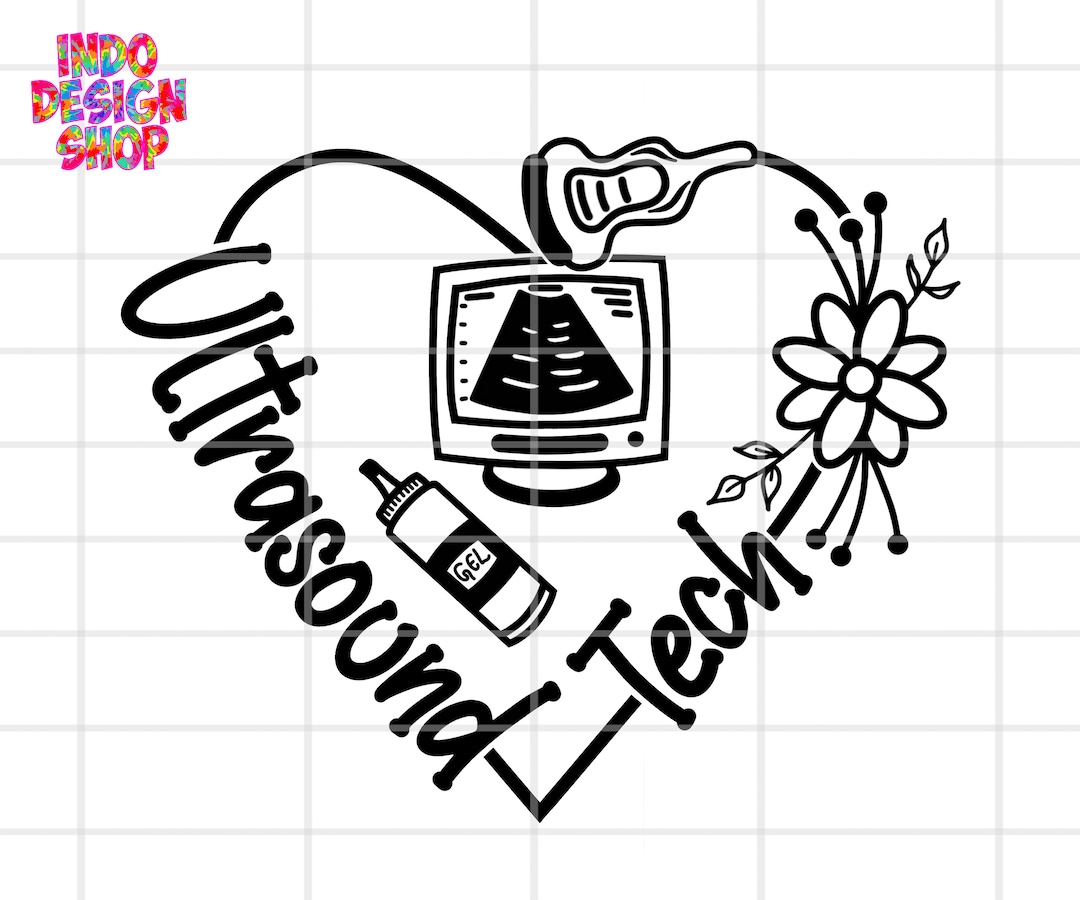 Ultrasound Tech SVG PNG, Floral Ultrasound Tech Svg File for Cricut ...