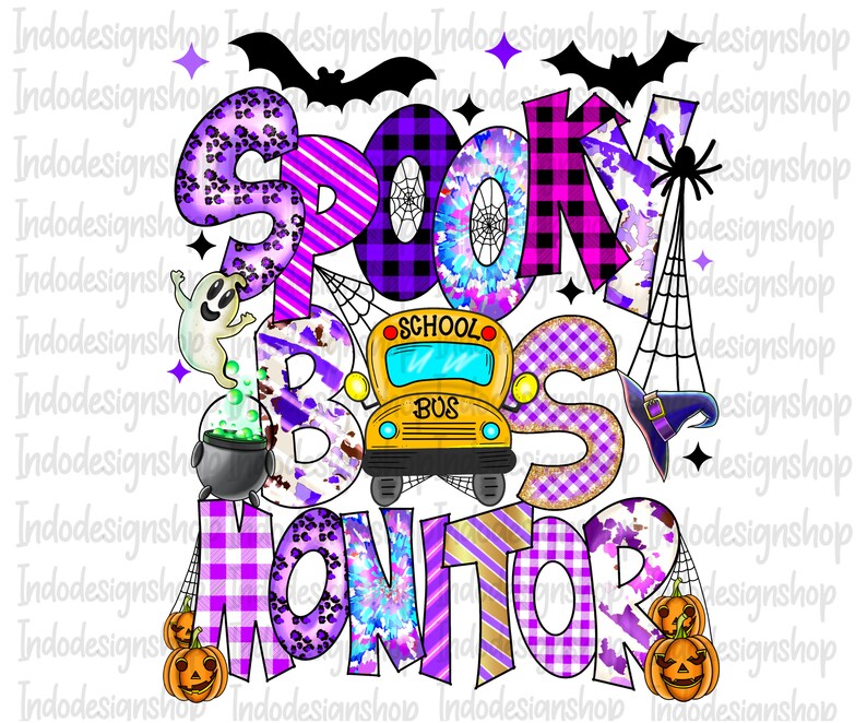 Halloween Bus Monitor Png, Spooky Bus Monitor Png File for Sublimation ...