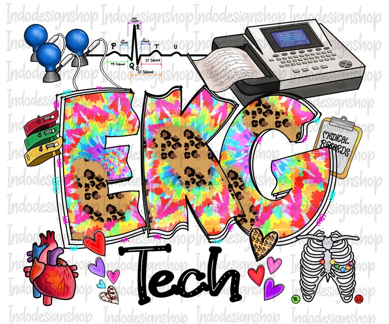 EKG Tech Png Electrocardiogram Tech Png EKG Tech Sublimation - Etsy