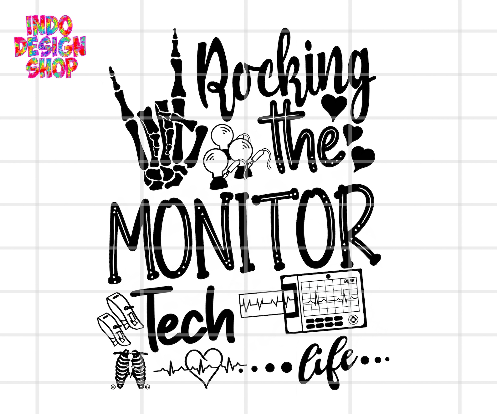EKG Monitor Tech Svg Png, Electrocardiogram Tech Monitor Svg Png, EKG ...