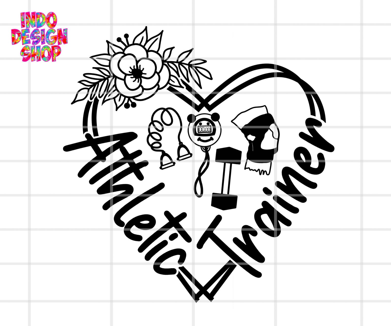 Floral Athletic Trainer Svg Png, Athletic Trainer Svg Png Sublimation ...