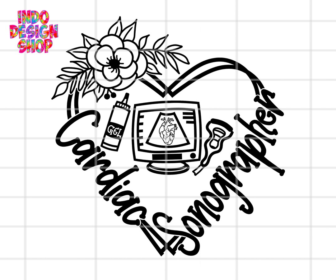 Cardiac Sonographer Svg, Floral Cardiac Sonographer Svg File for Circut ...