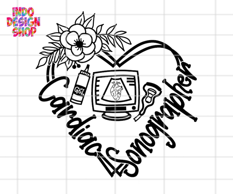 Cardiac Sonographer Svg, Floral Cardiac Sonographer Svg File for Circut ...