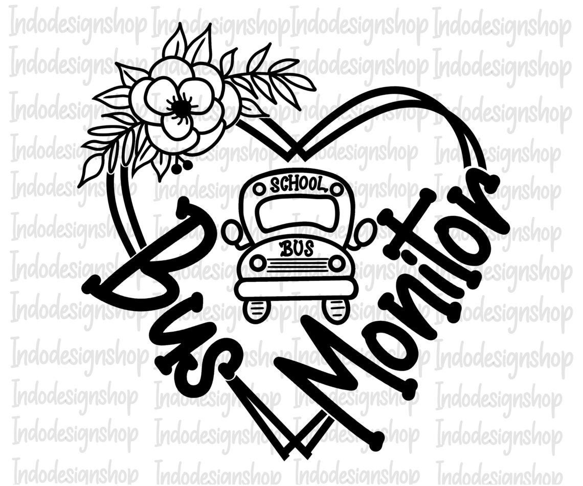 Bus Monitor Svg Png Floral Bus Monitor Svg File for Cricut - Etsy