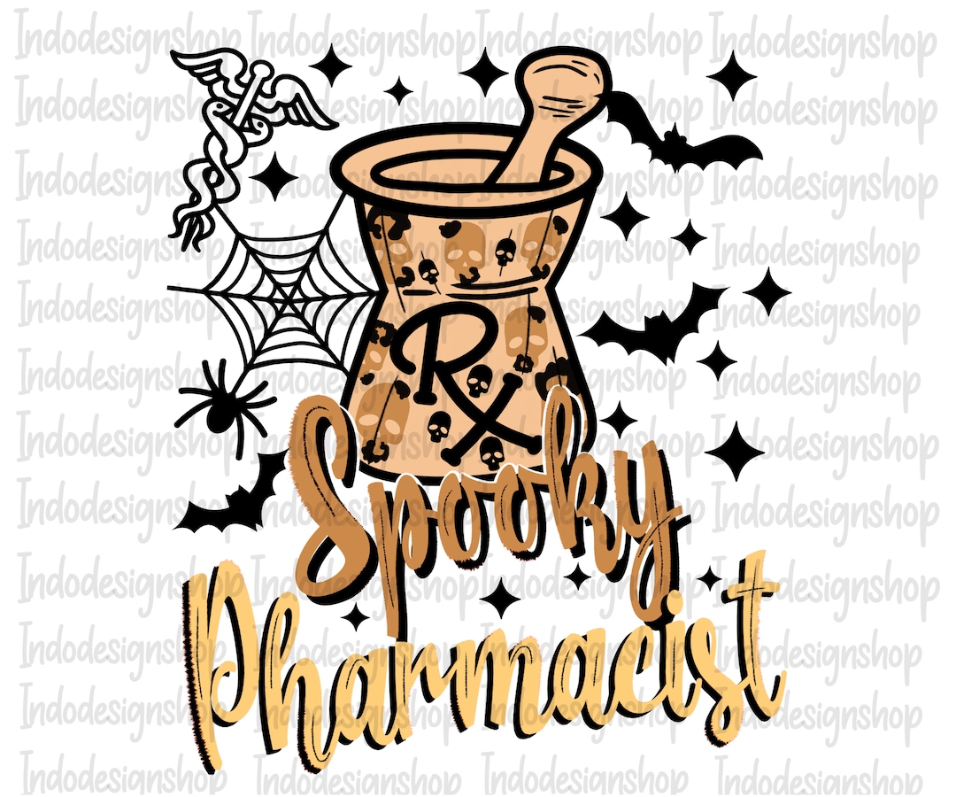 Halloween Pharmacy Png, Spooky Pharmacist Png File for Sublimation and ...