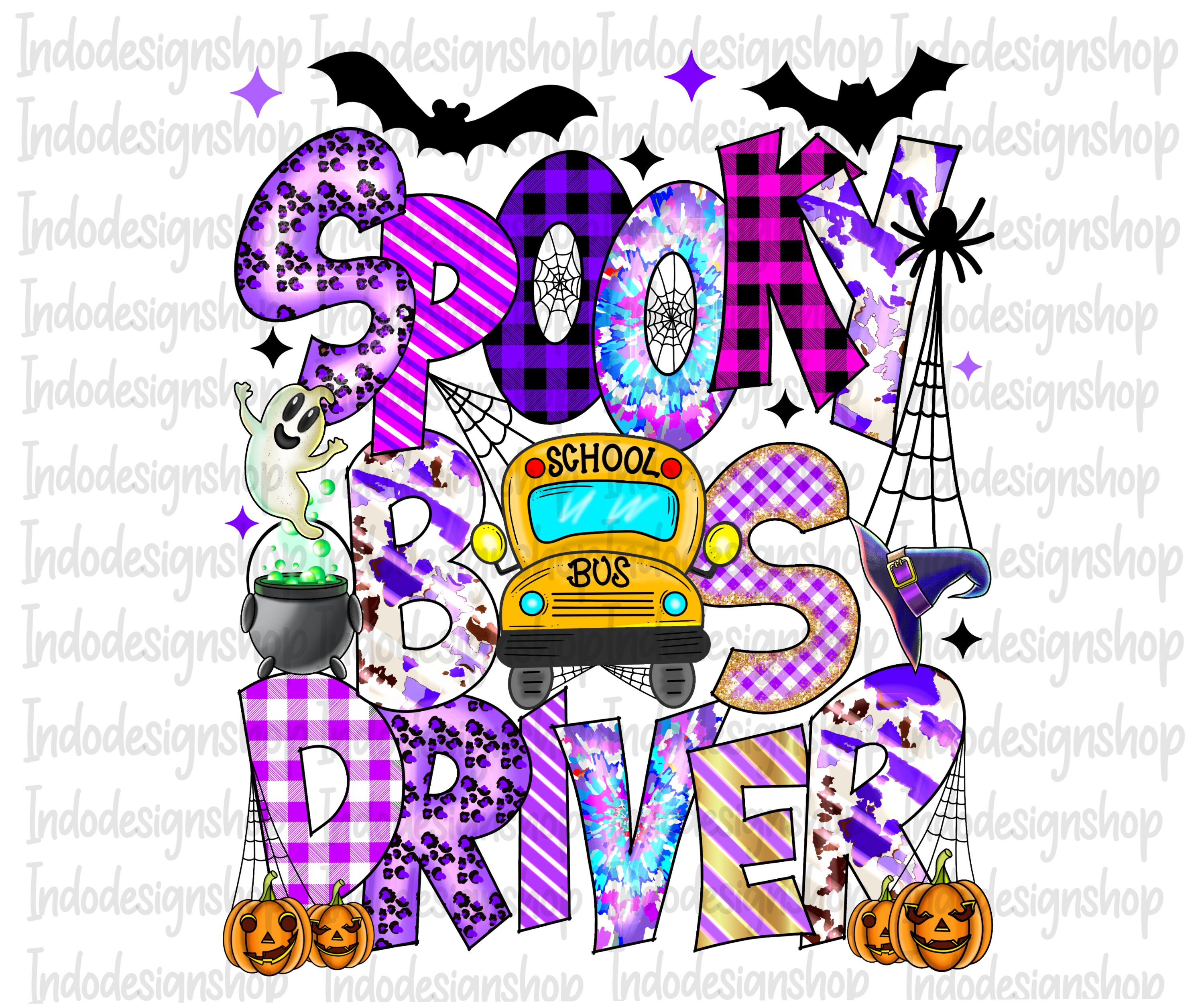 Halloween Bus Driver Png, Spooky Bus Driver Png File for Sublimation ...
