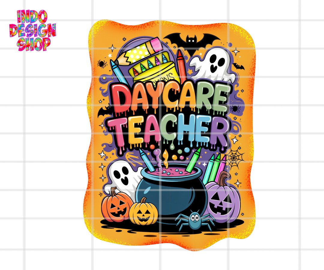 Halloween Daycare Teacher Png Sublimation Design, Halloween Childcare ...