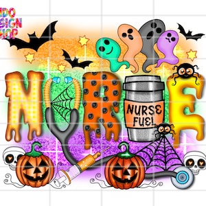 Halloween Nurse Png, Halloween Nurse Sublimation Design and Digital ...