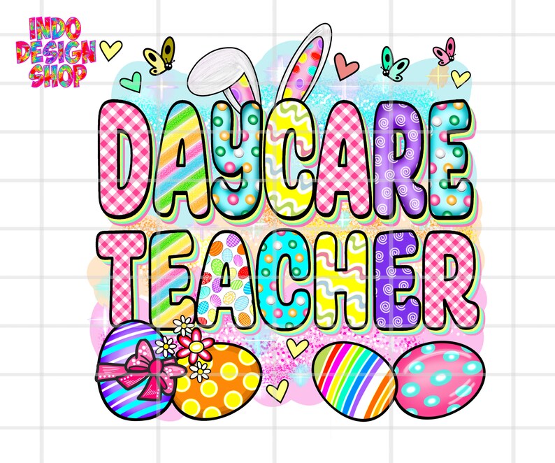Easter Daycare Teacher Png One Hoppy Daycare Teacher Png - Etsy