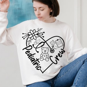 PEDS Crew Svg Png, Floral Pediatric Nurse Svg Png Sublimation Design ...