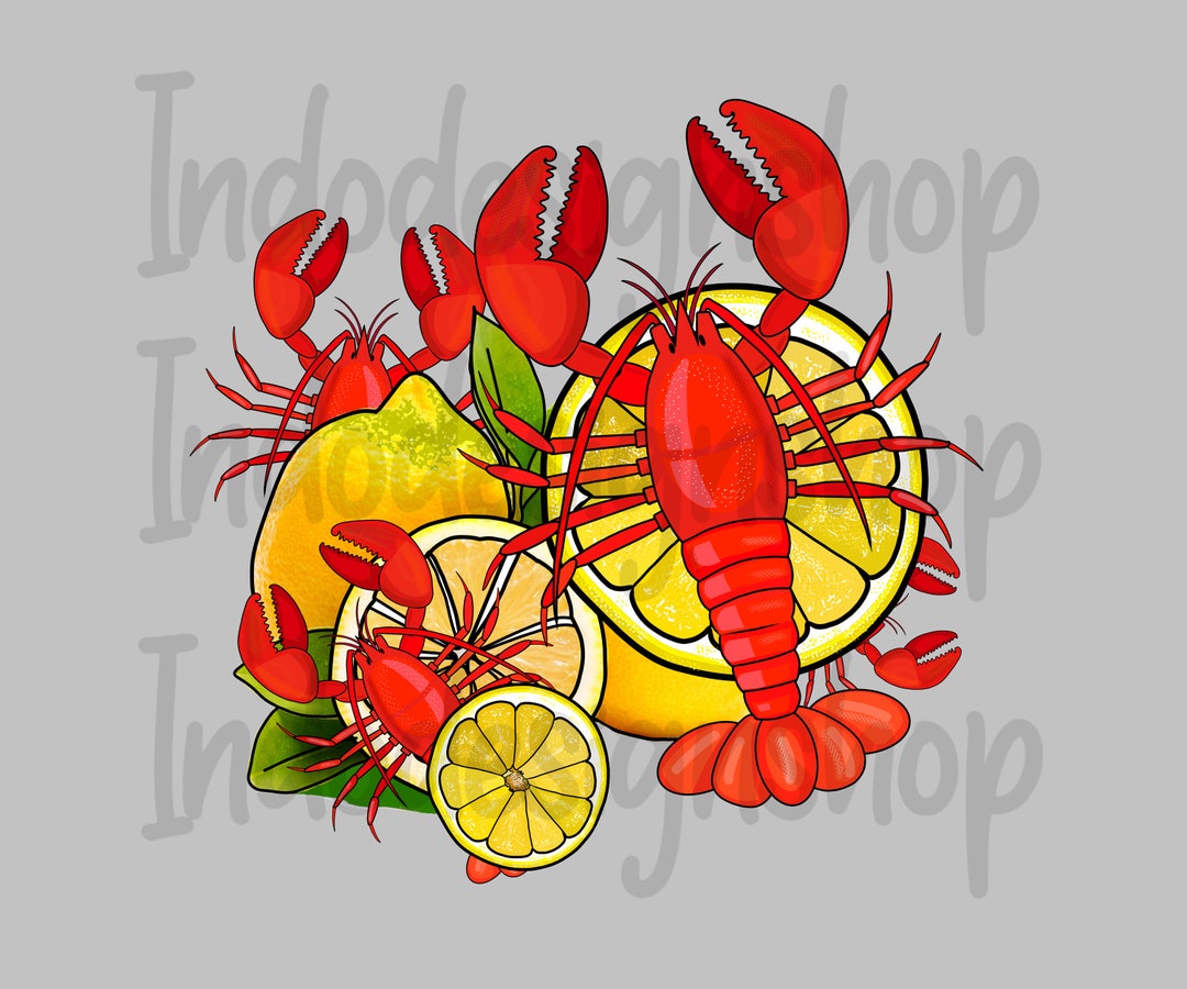 Crawfish and Lemon Png File for Sublimation and Digital Download With ...