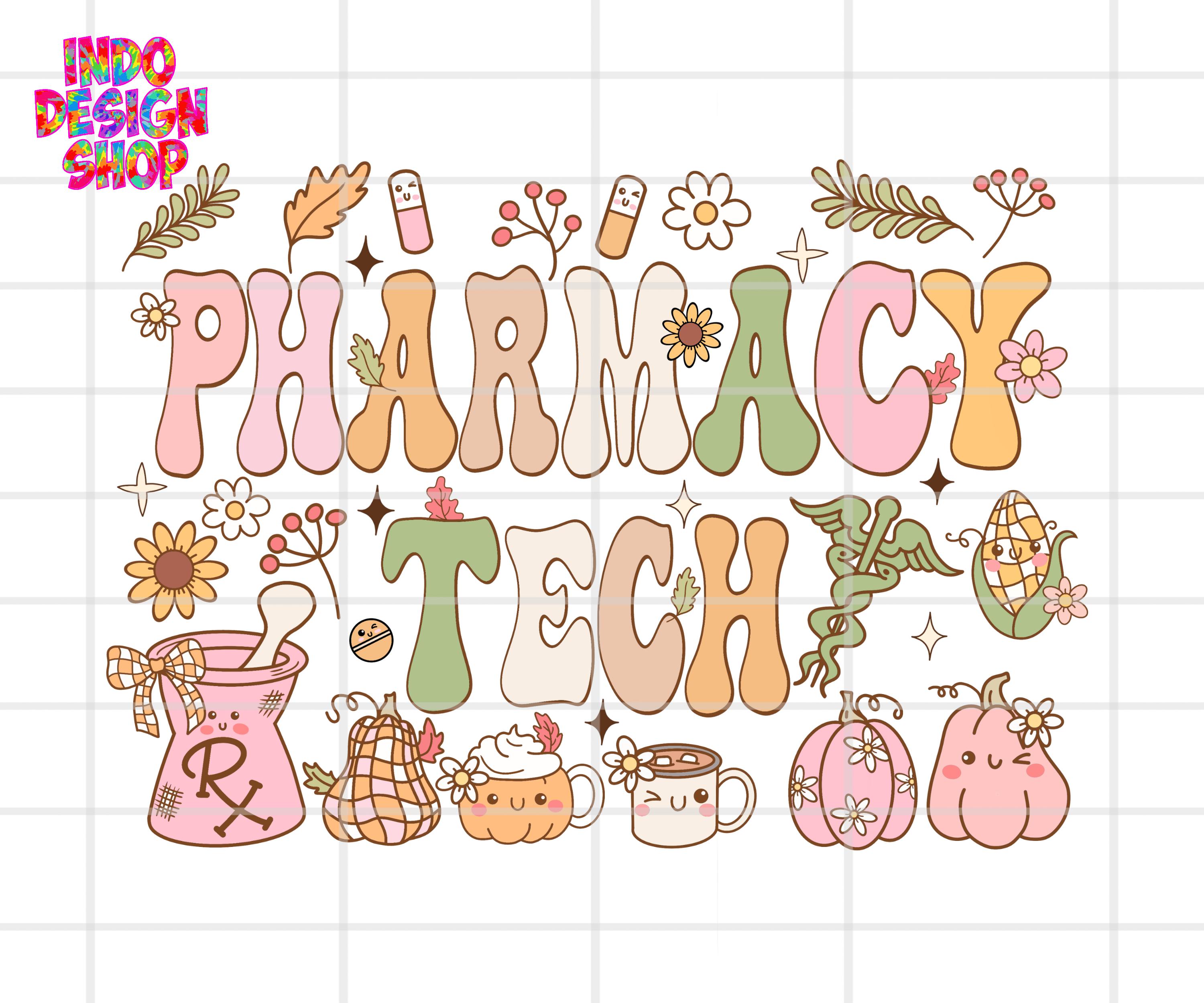 Spring Pharmacy Tech Png Sublimation Design, Autumn Pharmacy Tech Png ...