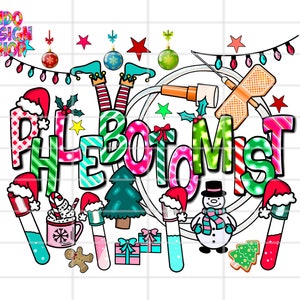 Christmas Phlebotomist Png, Christmas Phlebotomy Tech Sublimation File ...