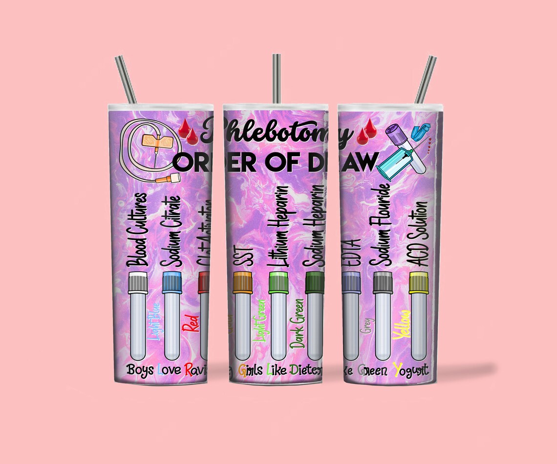 Phlebotomy Order of Draw Tumbler Design Phlebotomist 20 Oz - Etsy