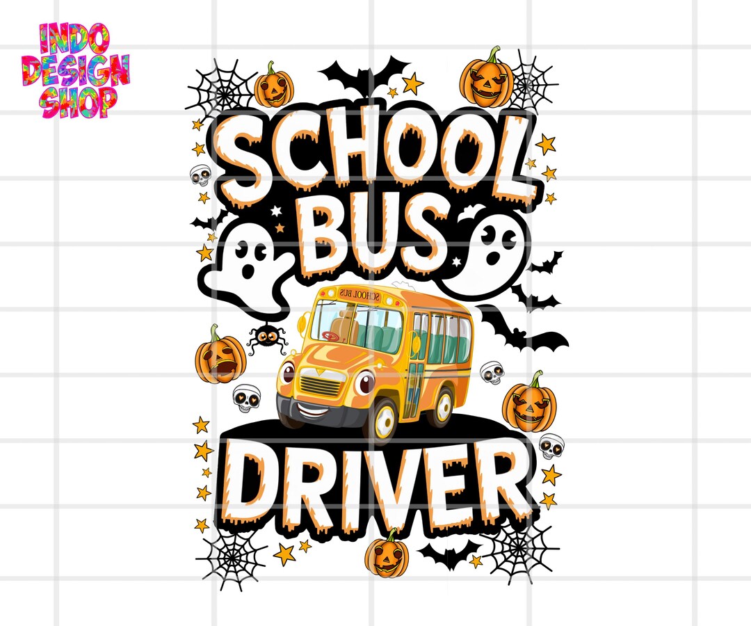 Halloween Bus Driver Png, Spooky Bus Driver Png File for Sublimation ...