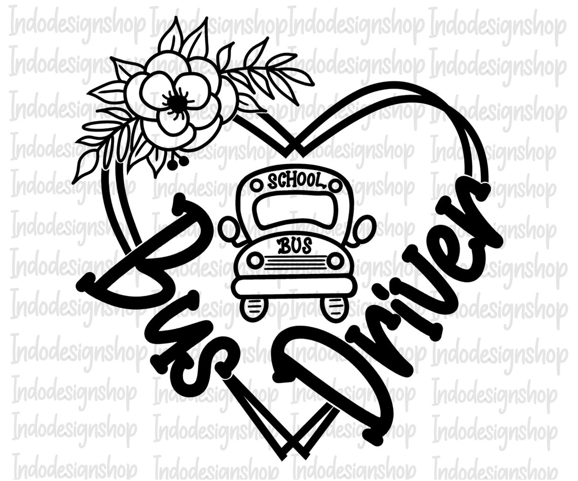 Bus Driver Svg Png Floral Bus Driver Svg File for Cricut One - Etsy