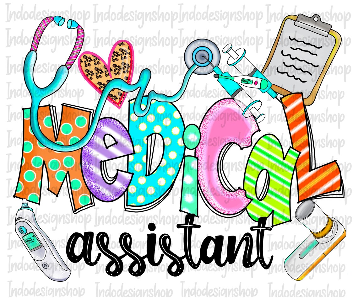 Medical Assistant Png Sublimation Design, Colorful Medical Assistant ...
