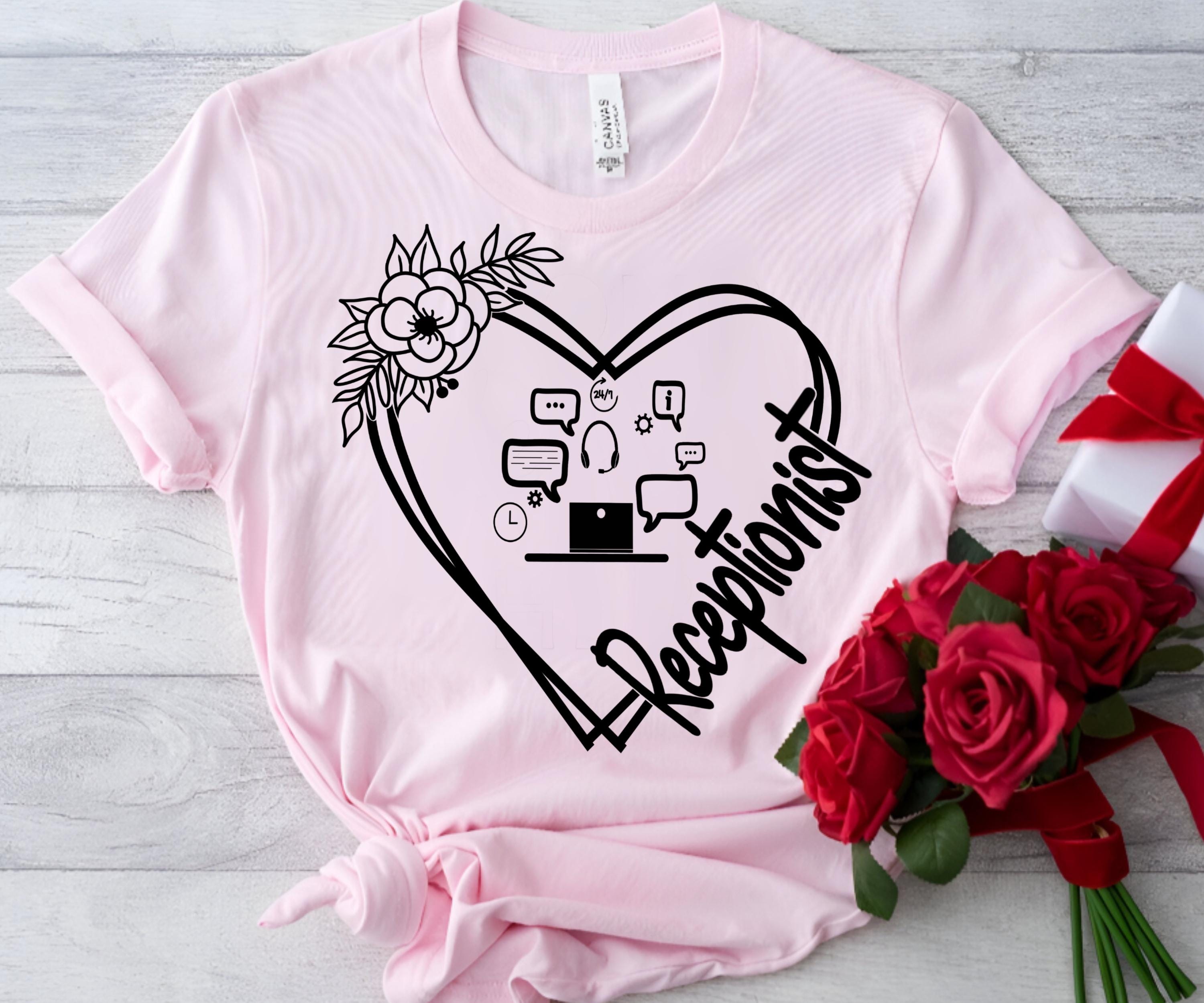 Receptionist Svg, Receptionist Svg File for Cricut, Floral Heart ...