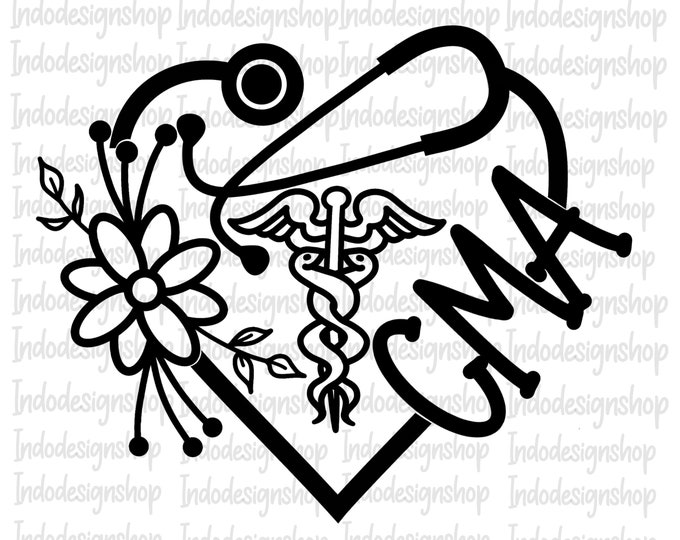 CMA Svg Certified Medical Assistant Svg Floral Cma Svg - Etsy