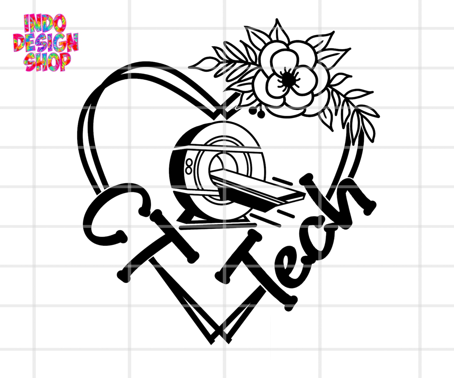 CT Tech Svg CT Tech Svg Png Floral CT Tech Heart Svg Ct - Etsy