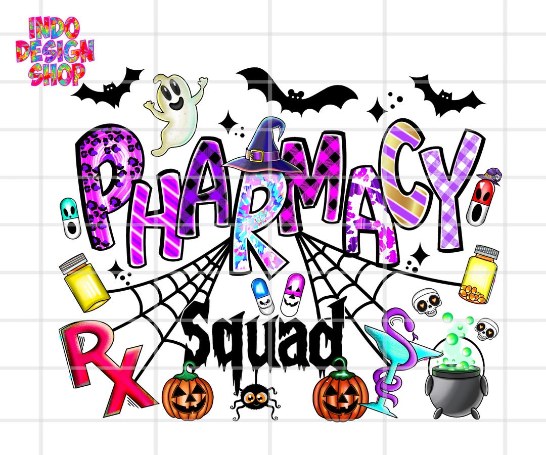 Halloween Pharmacy Squad Png Sublimation Design, Spooky Pharmacy Tech ...
