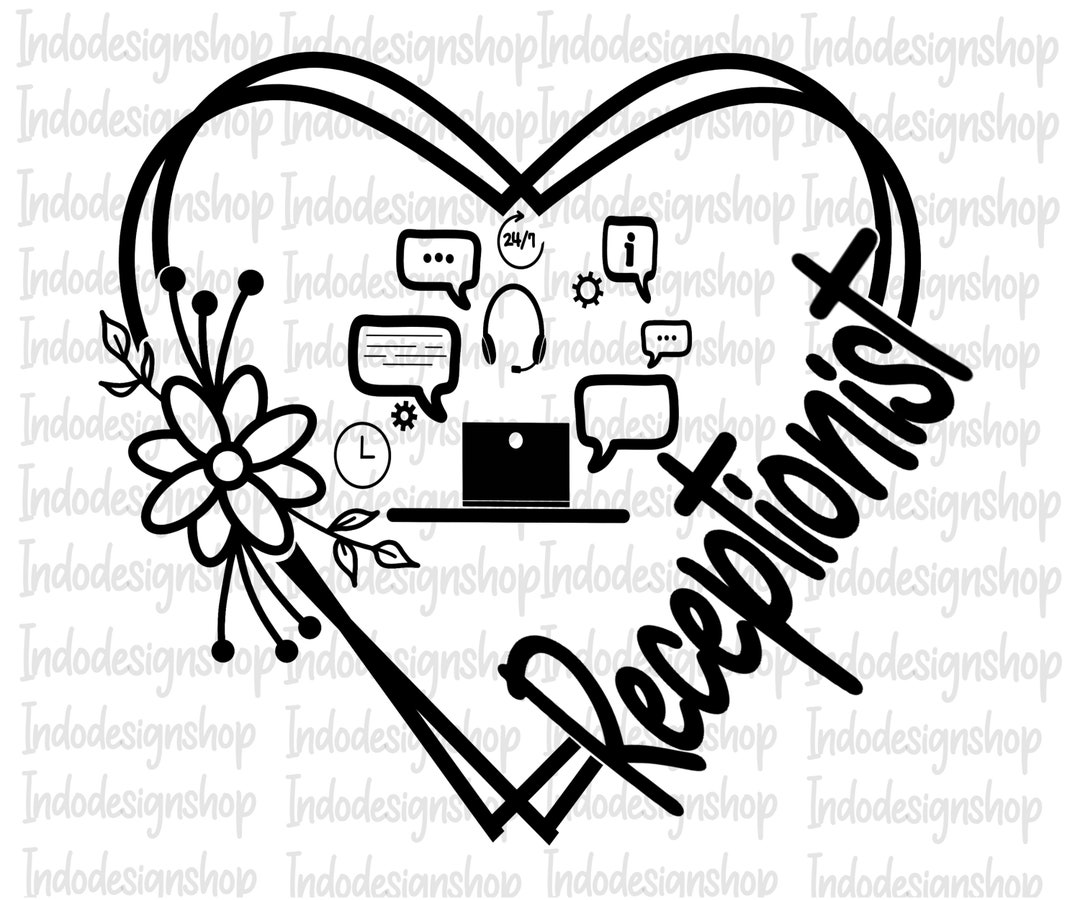 Receptionist Svg, Receptionist Svg File for Cricut, Floral Heart ...
