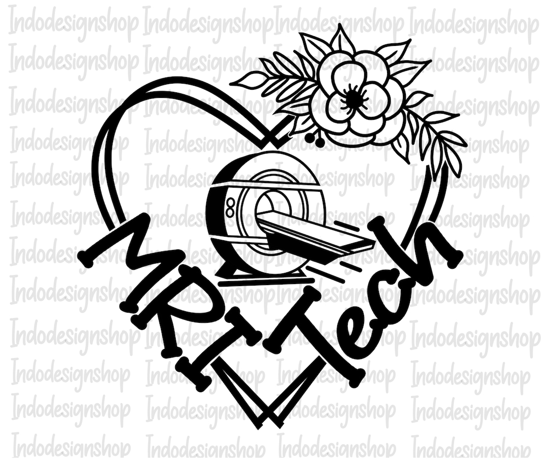 MRI Tech Svg, MRI Tech Svg Png, Floral Mri Tech Heart Svg, CT Tech, Mri ...