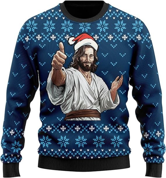 Jesús feo suéter de Navidad para las mujeres Christian Mens - Etsy España