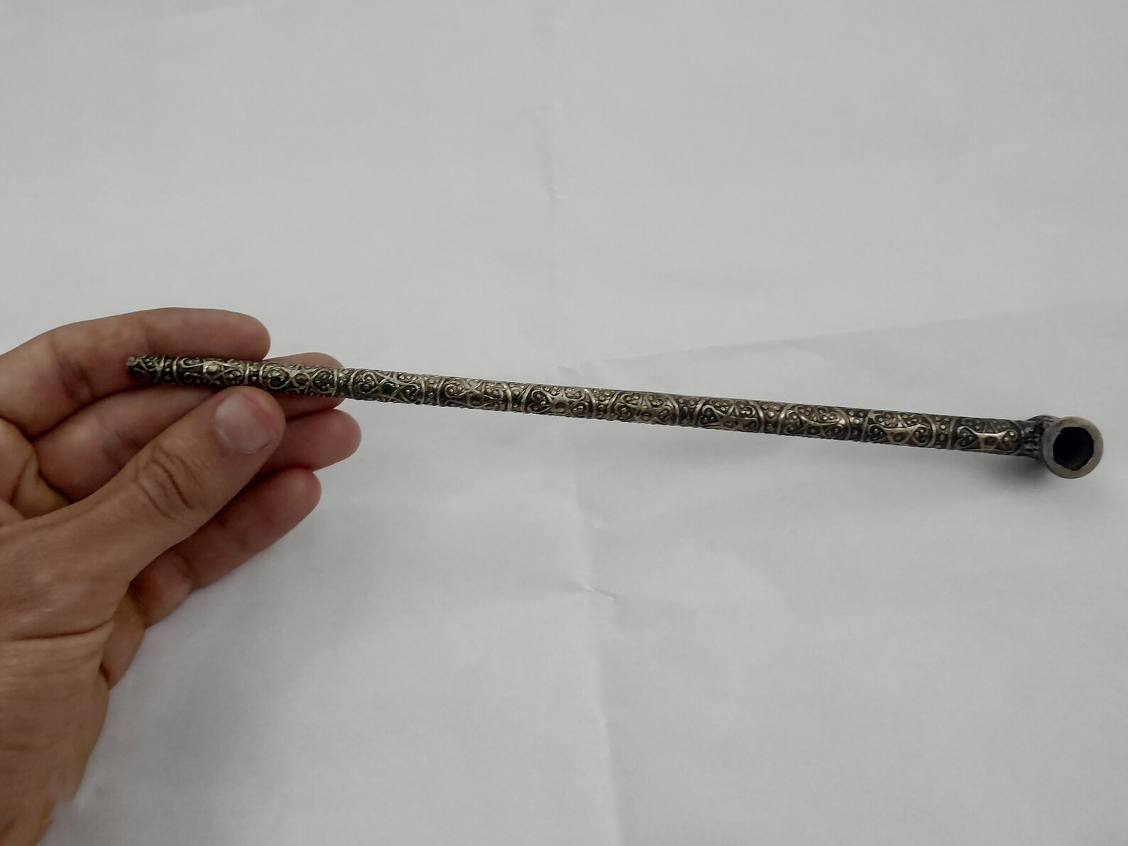 Rare Ancient Pipe Moroccan Engraved Metal Silver Sebsi Tabacco | Etsy