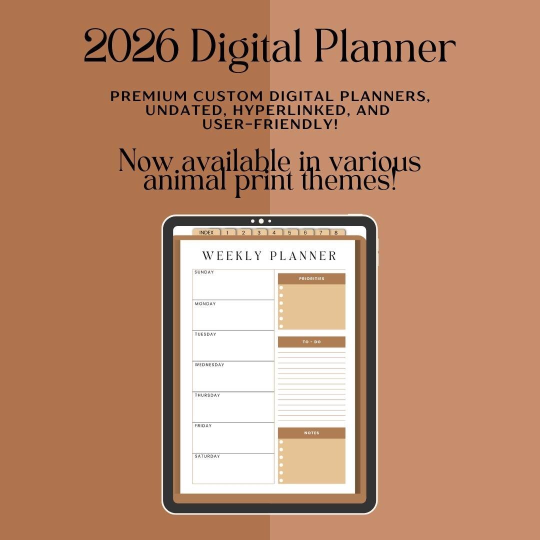 2026 Digital Planner ANIMAL PRINT EDITION! | User-friendly | Goodnotes ...