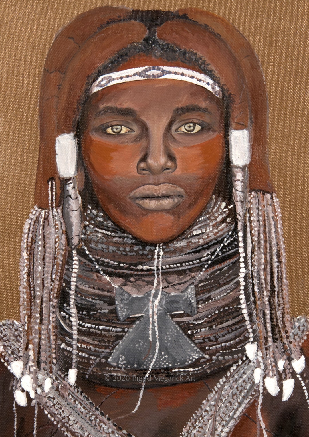 Himba Woman Print, African Tribal Art, African Woman Painting, Wall Art ...