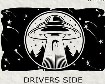 Tiny UFO and 2 Door SUV Car Decals - Etsy