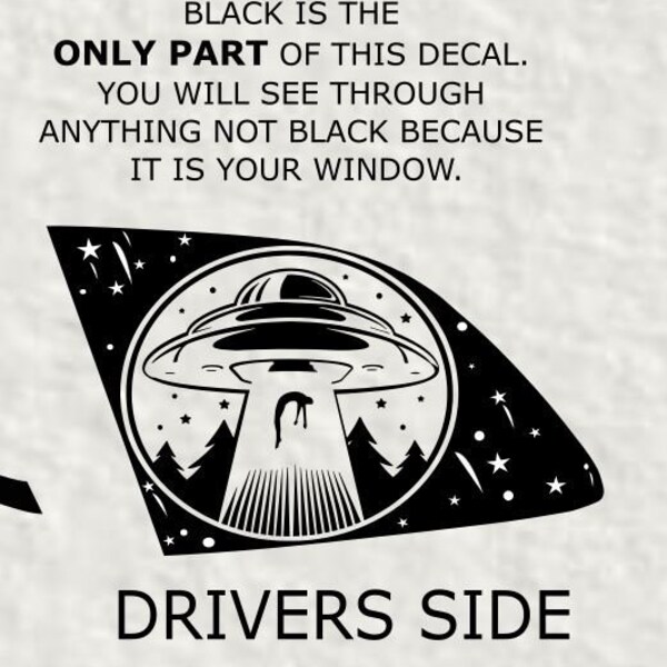 Alien Abduction Window Decal - Etsy