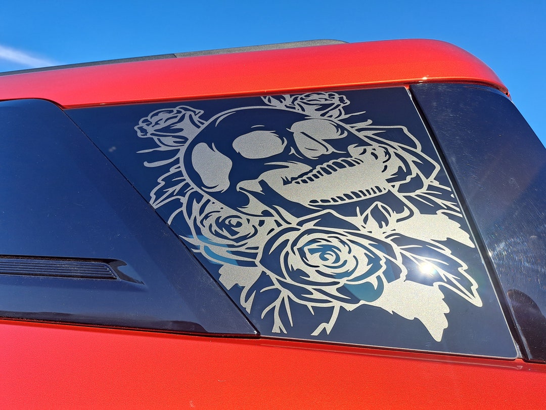 Fits 2021-2024 Ford Bronco Sport Skeleton With Roses 3rd Quarter Window ...
