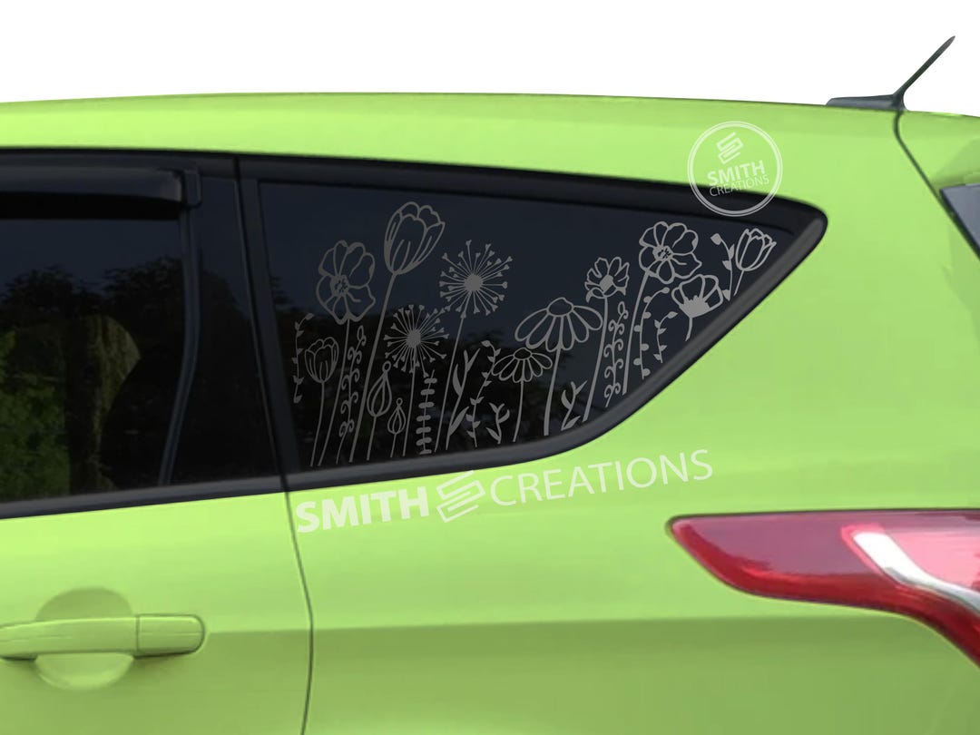 Fits 2013-2019 Ford Escape 3rd Quarter Window Wild Flowers Vinyl Window ...