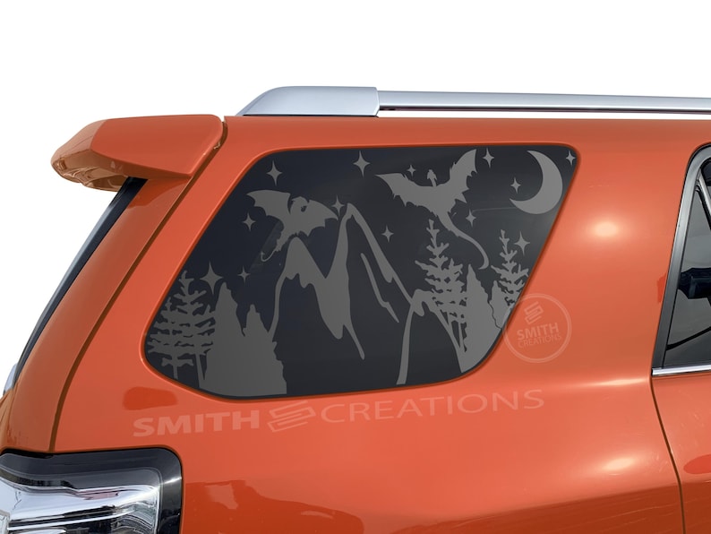 Fits 2010-2024 Toyota 4runner Rear Side Windows Dragons Flying Over ...