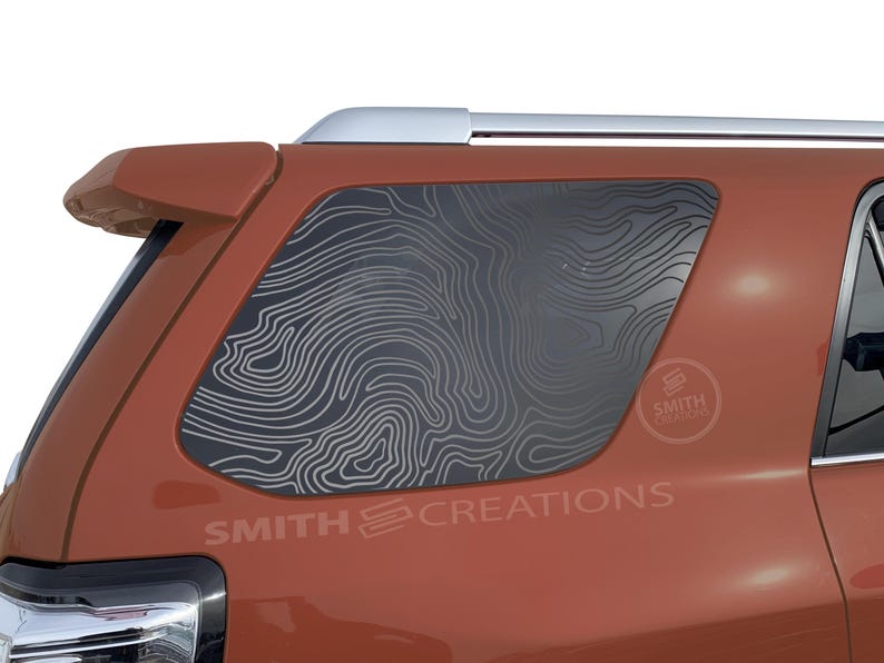 Fits 2010-2024 Toyota 4runner 3rd Quarter Side Windows Topo LINES ONLY ...