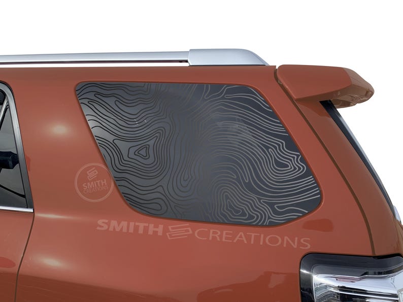 Fits 2010-2024 Toyota 4runner 3rd Quarter Side Windows Topo LINES ONLY ...