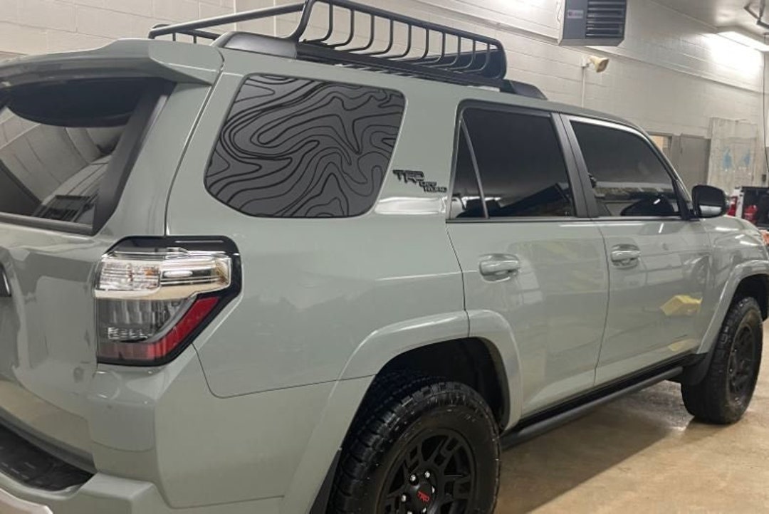 Fits 2010-2024 Toyota 4runner Rear Side Windows Topo Decal Sticker ...