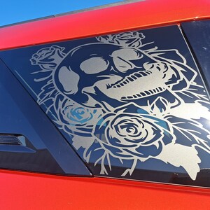 Fits 2021-2024 Ford Bronco Sport Skeleton With Roses 3rd Quarter Window ...