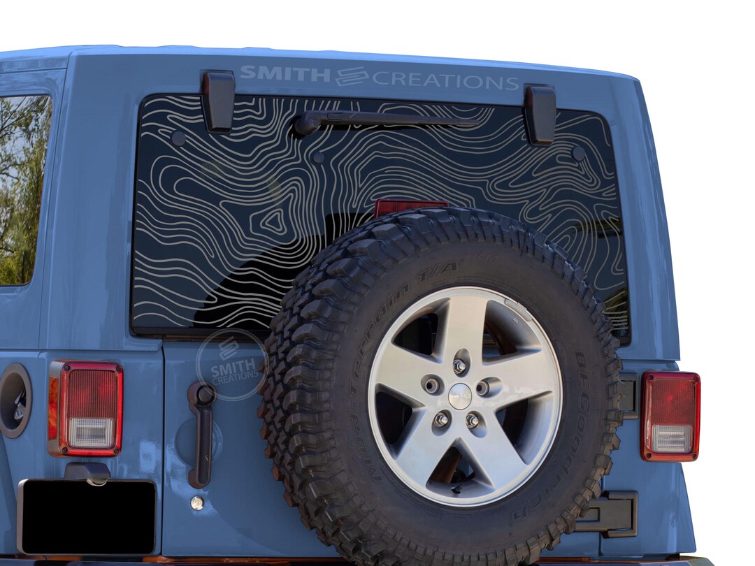 Fits Jeep Wrangler 2011-2018 4 Door Hardtops Rear Window Topographic ...