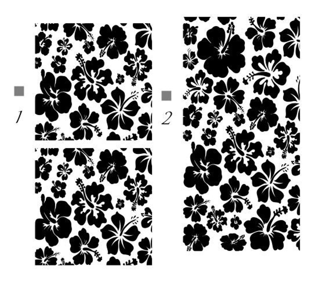 Trim to Fit Hibiscus Pattern Decal-trim to Fit Any Vehicle or Project ...
