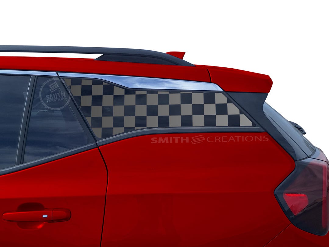 Fits 2018-2024 GMC Terrain 3rd Quarter Side Windows Checkers Vinyl ...