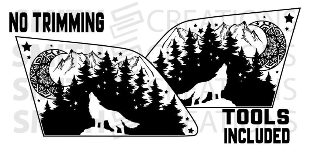 Fits 2011-2021 Jeep Grand Cherokee Mandala Scene With Wolf Window Vinyl ...