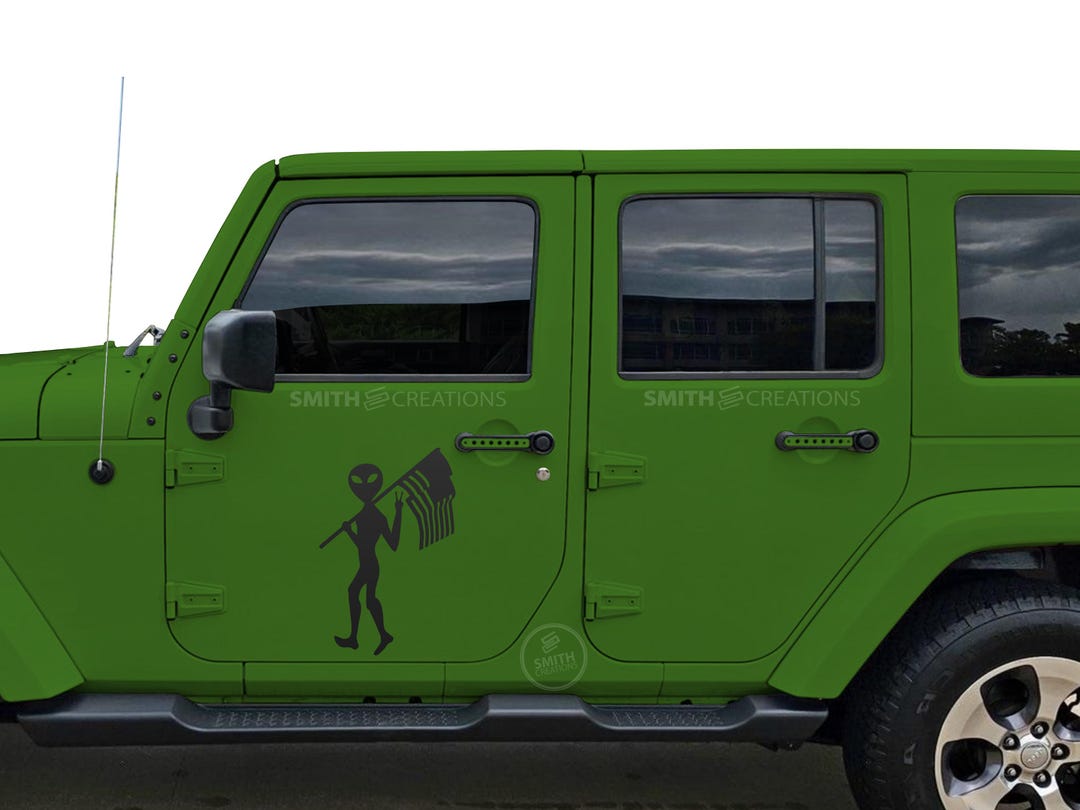 Fits 2007 -2018 Jeep Wrangler 2 & 4 Doors Side Front Door - Alien Peace ...