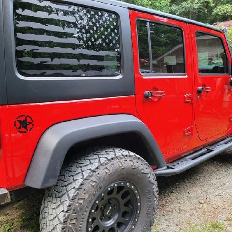 Distressed American Flag Vinyl Window Decal Choose a Size - Etsy